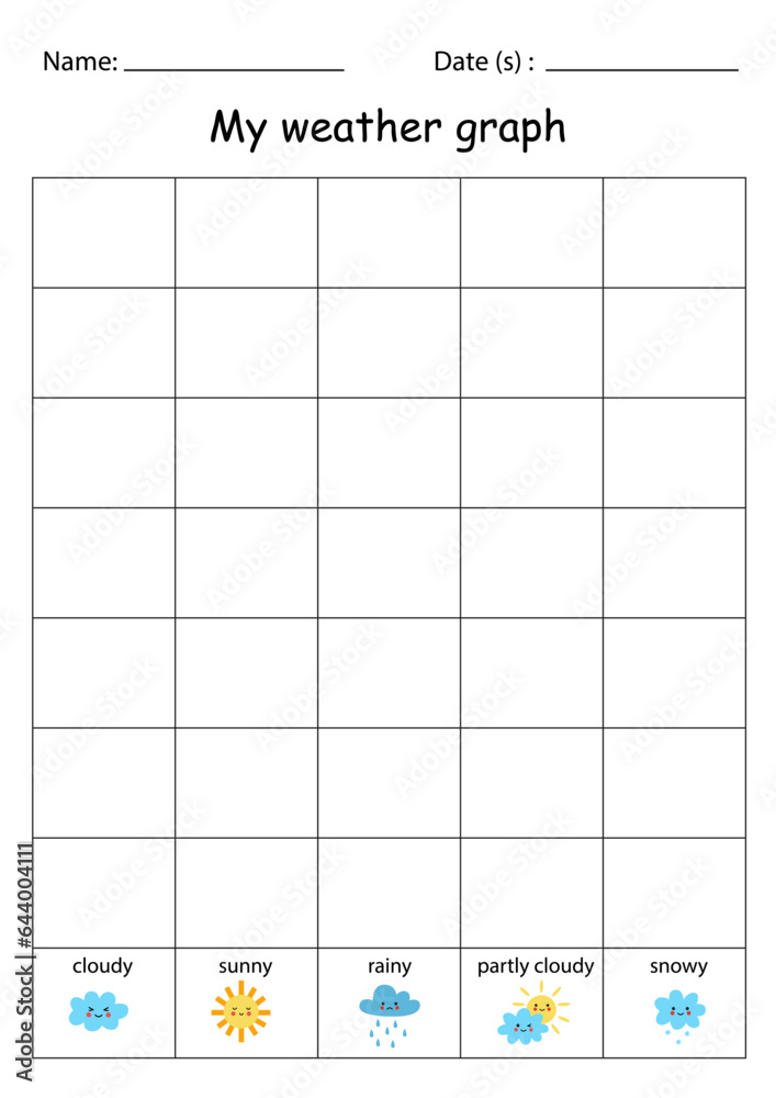 My weather graph, educational chart for weather observation. Stock ...