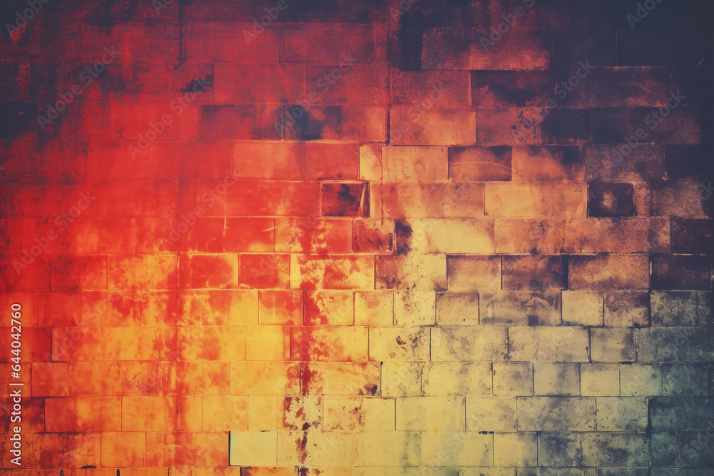 Brick wall texture. Coloured bricks. Weathered bricks. Grunge texture ...