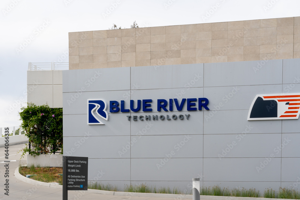 Blue River Technology logo and sign on the company's office building in ...