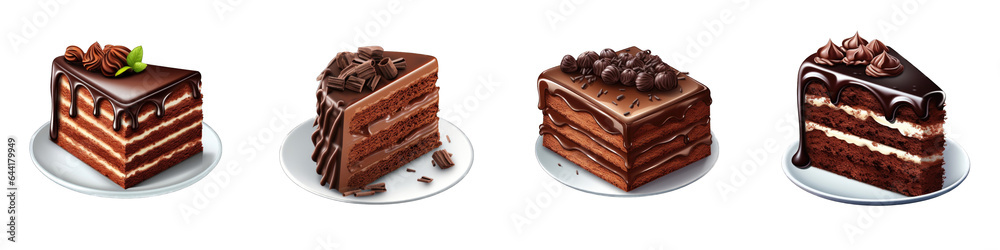 Chocolate Cake clipart collection, vector, icons isolated on ...