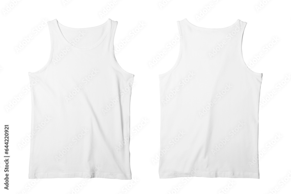 Blank Men White Tank Top Template Front and Back View Isolated Stock ...