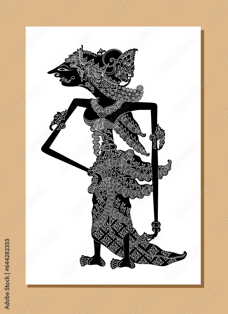 indonesian Puppet wayang kulit Srikandi Stock Vector | Adobe Stock