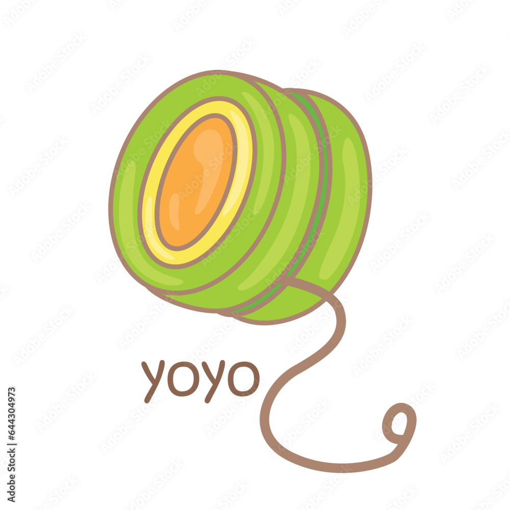 Alphabet Y For Yoyo Vocabulary School Lesson Cartoon Illustration ...