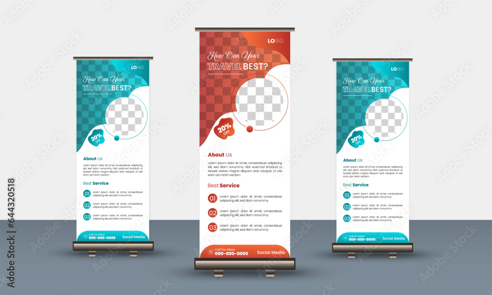 Travel Business agency Roll Up Template. Truism Standee Design Banner ...
