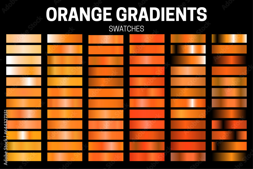 Orange Color Gradient Collection of Swatches. Stock Vector | Adobe Stock