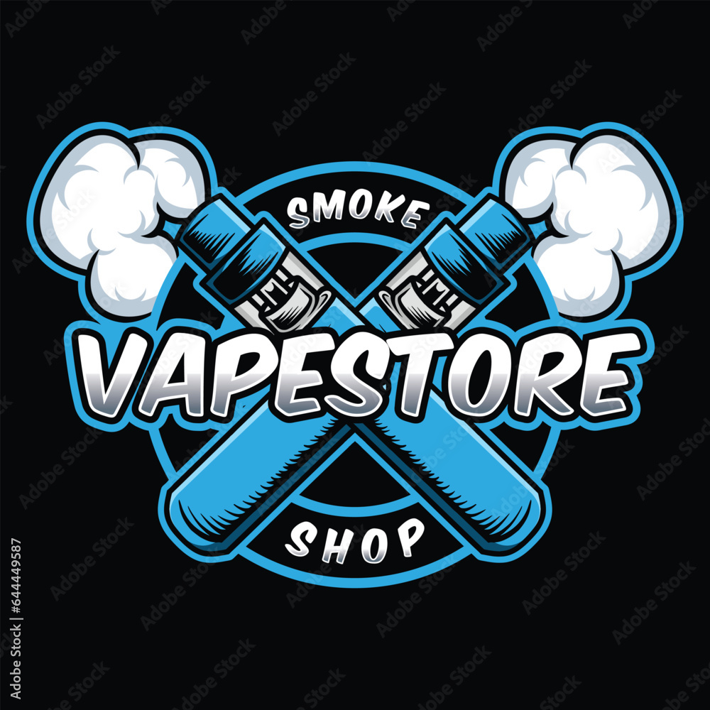Vape Smoke Shop Logo Vector Graphic Design illustration Emblem Symbol ...
