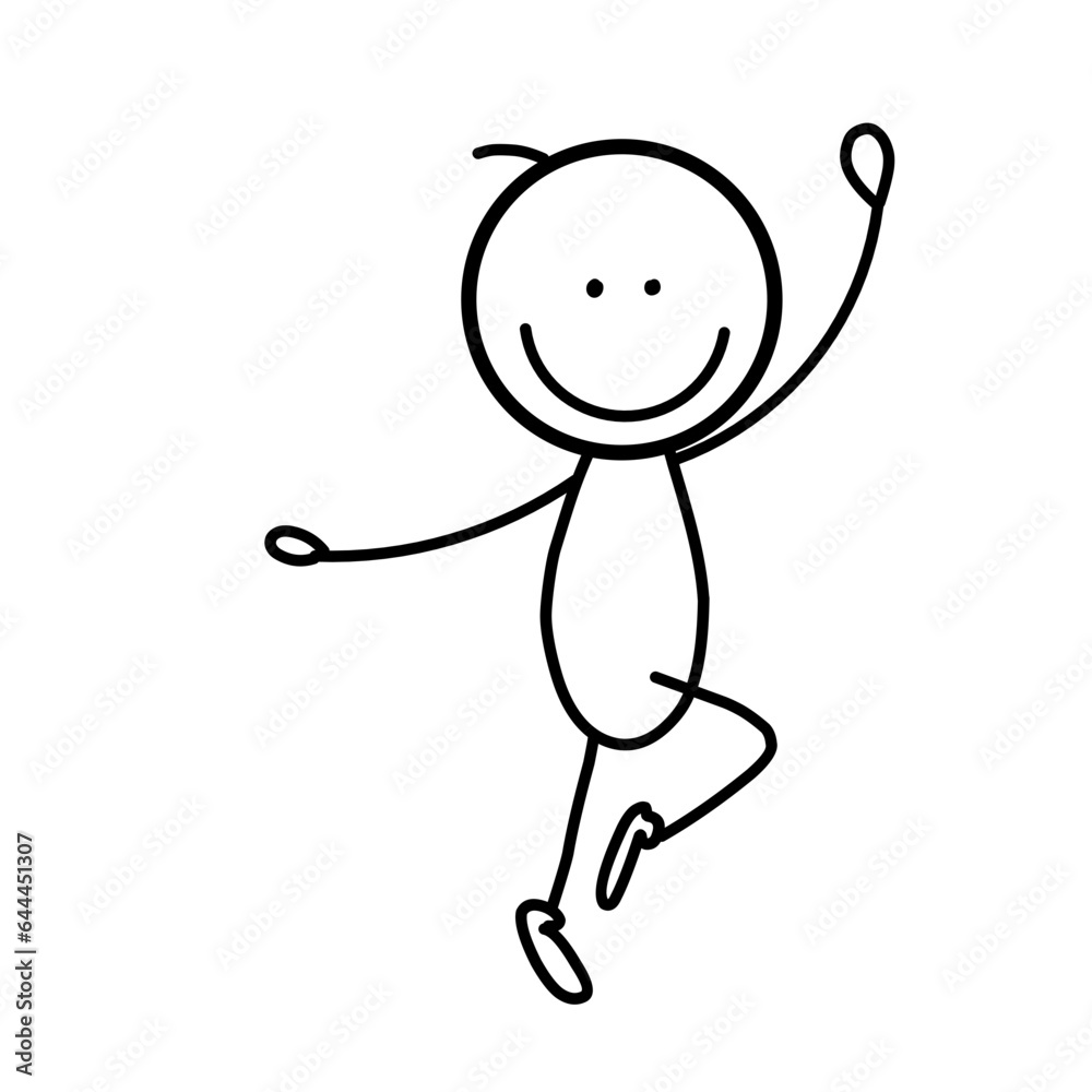 stickman stick figure sketch cartoon Stock Vector | Adobe Stock