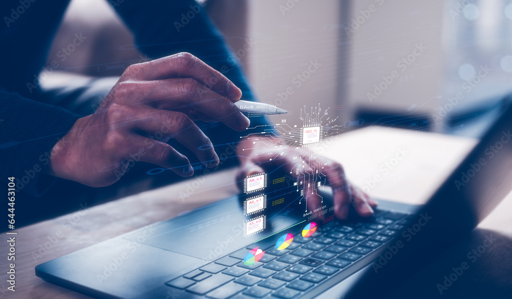 DevSecOps Software development cycle programming concept, software development IT operations ...