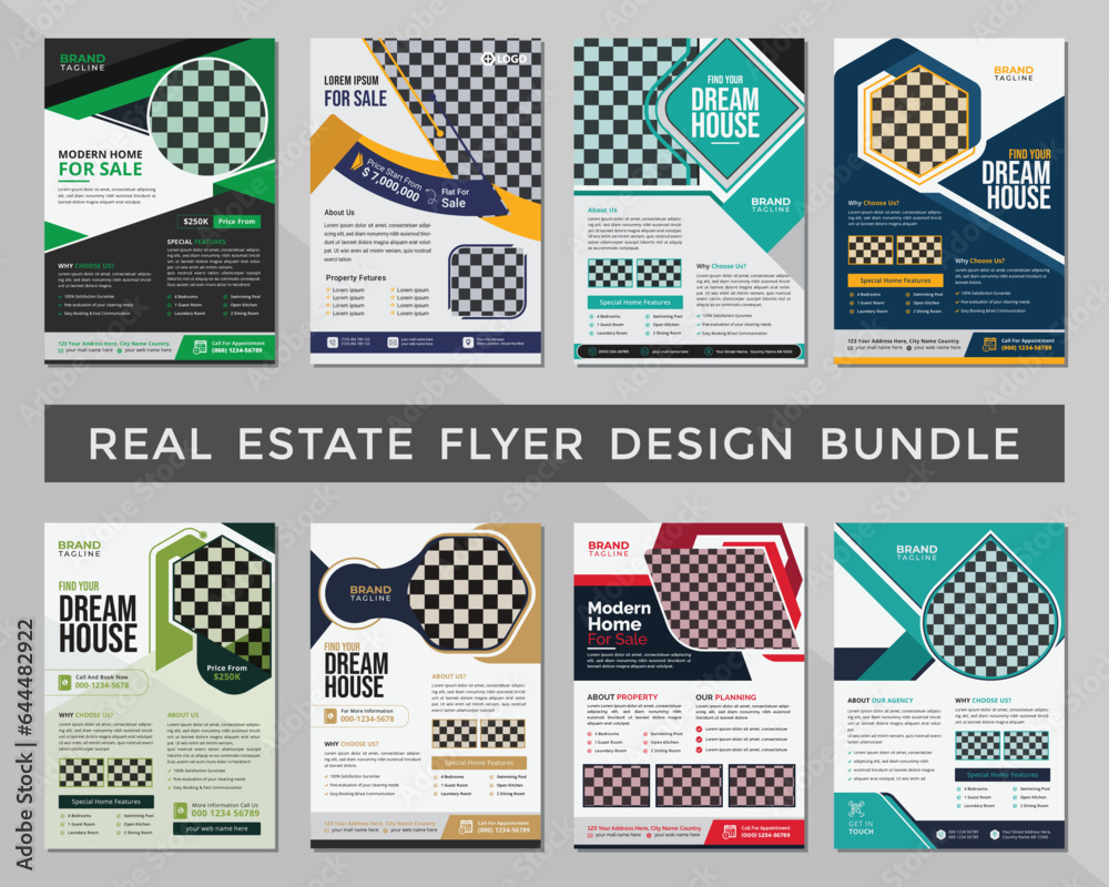 Corporate real estate flyer design bundle, business flyer layout ...