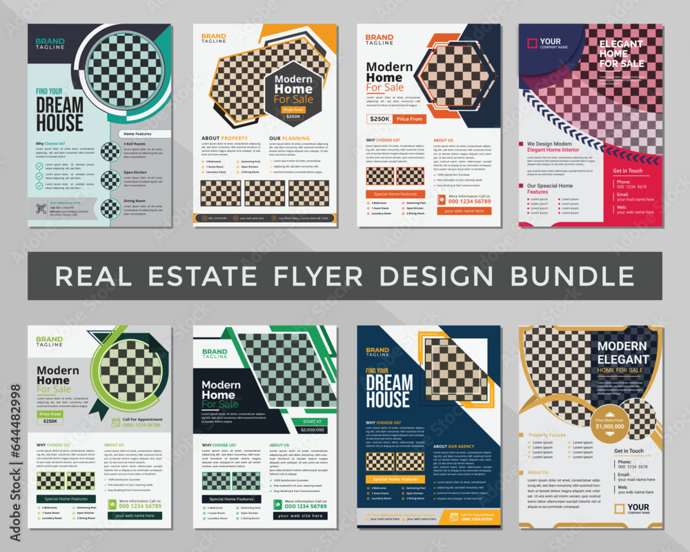 Corporate real estate flyer design bundle, business flyer layout ...
