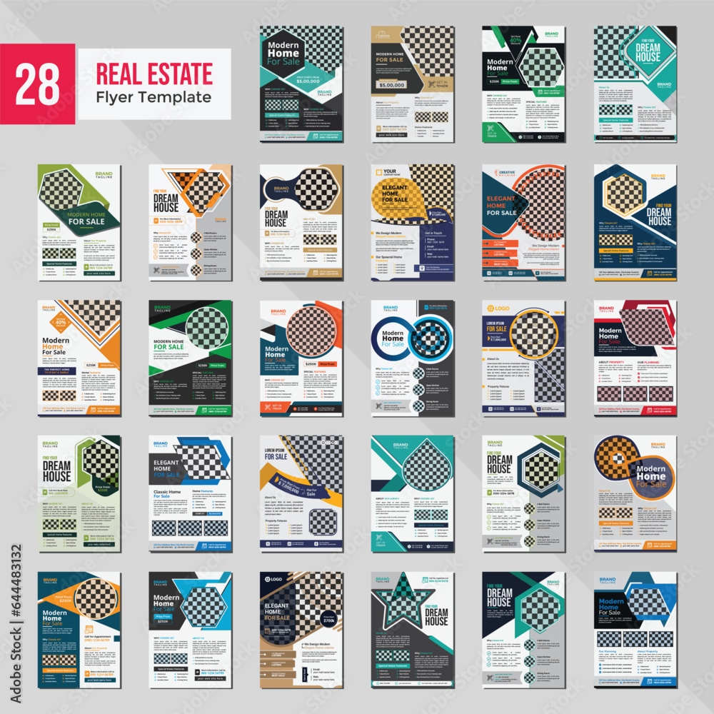 Corporate real estate flyer design bundle, business flyer layout ...