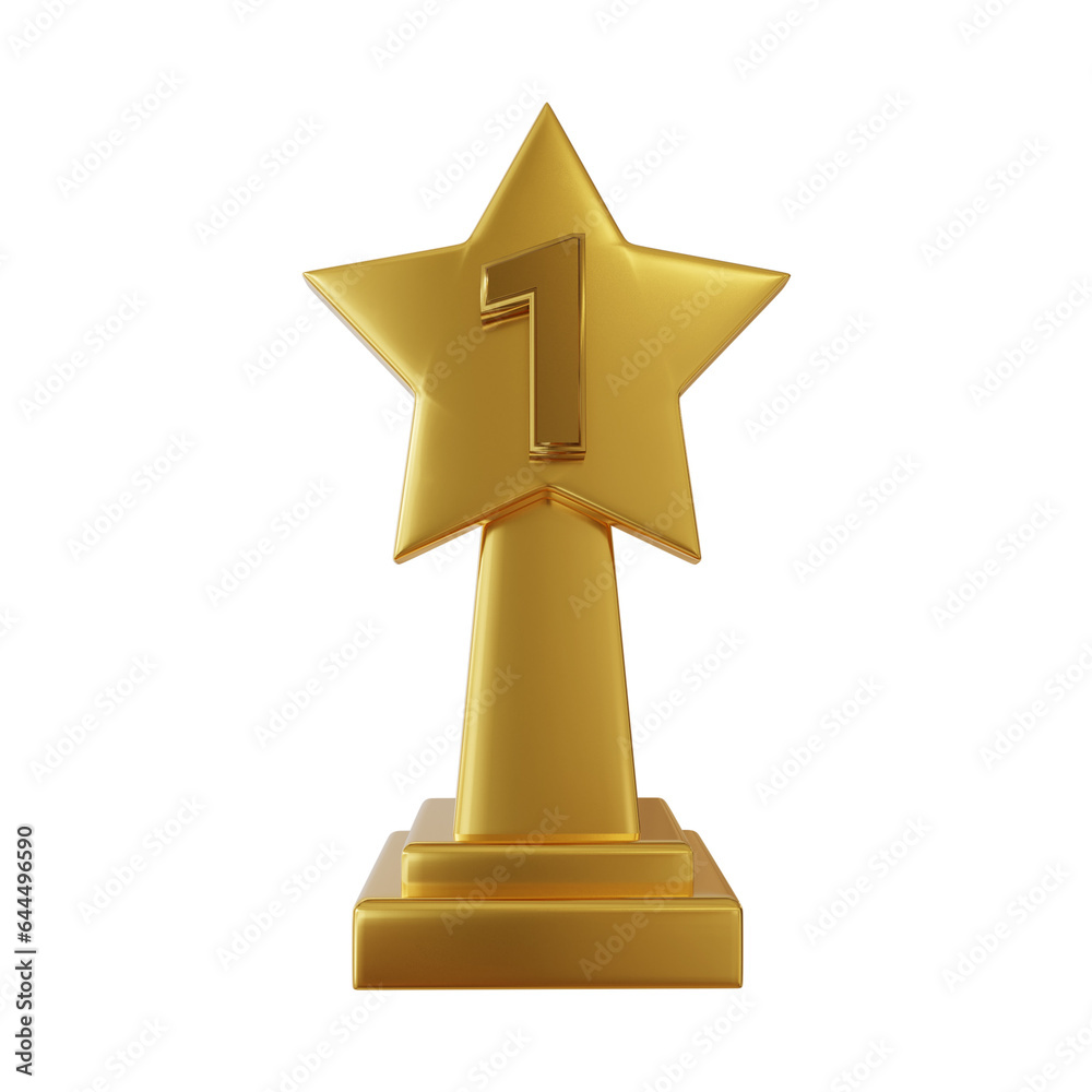 Number 1 Gold Star Award 3d illustration Stock Illustration | Adobe Stock