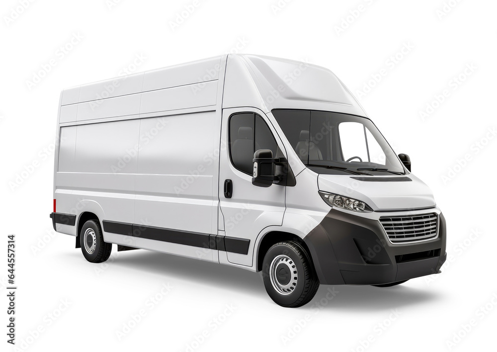 White delivery van isolated from the background Stock Photo | Adobe Stock
