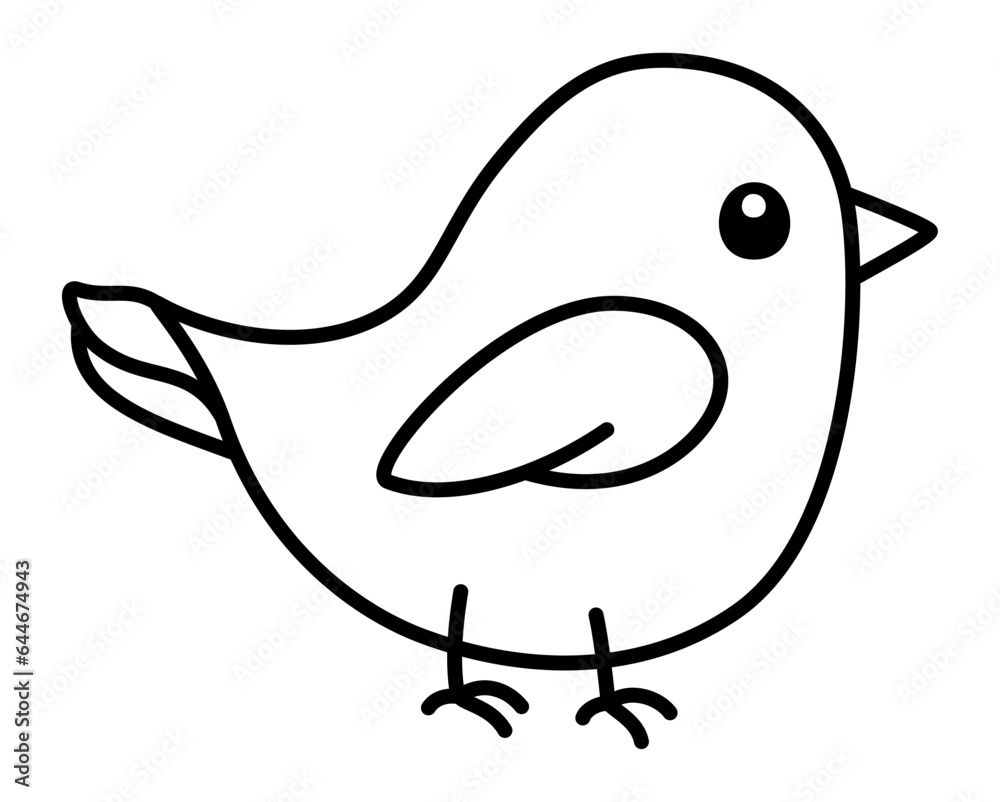Bird - Adorable and Lovely Black Outline Clipart for Teaching ...