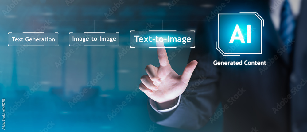 Artificial Intelligence, AI generated content Concept. Business Artist ...