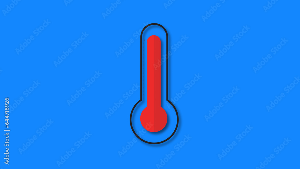 Green screen thermometer 2D animation. Simple temperature rise ...