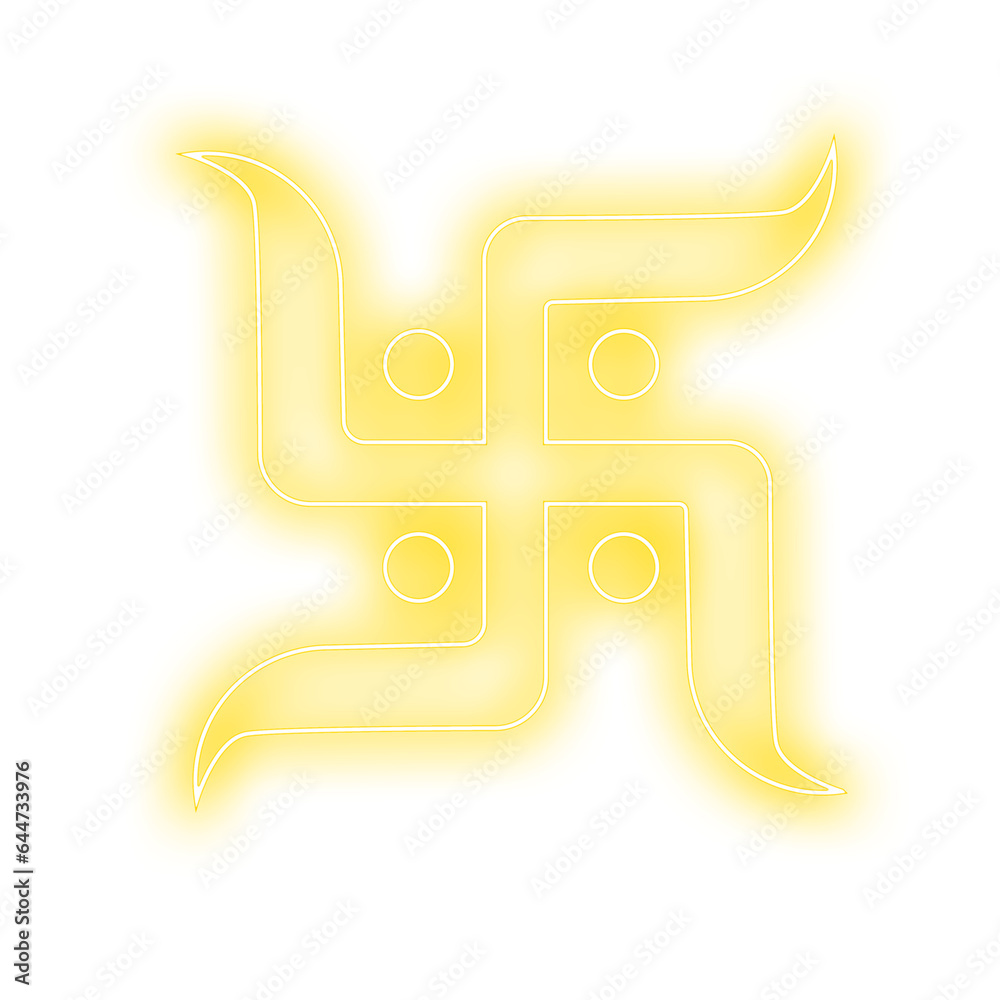 Neon Swastik Indian spiritual symbol. Hindu Swastik Illustration ...