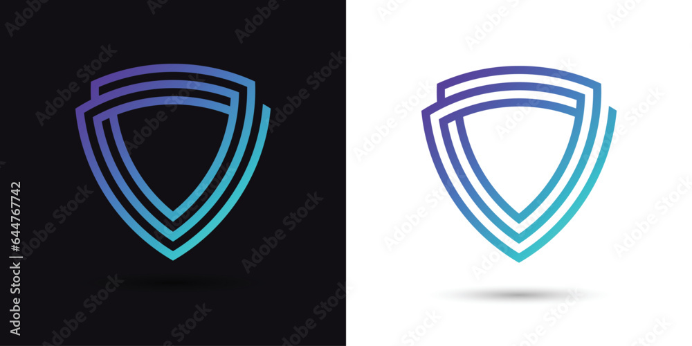 shield logo security icon simple abstract blue purple business symbol ...