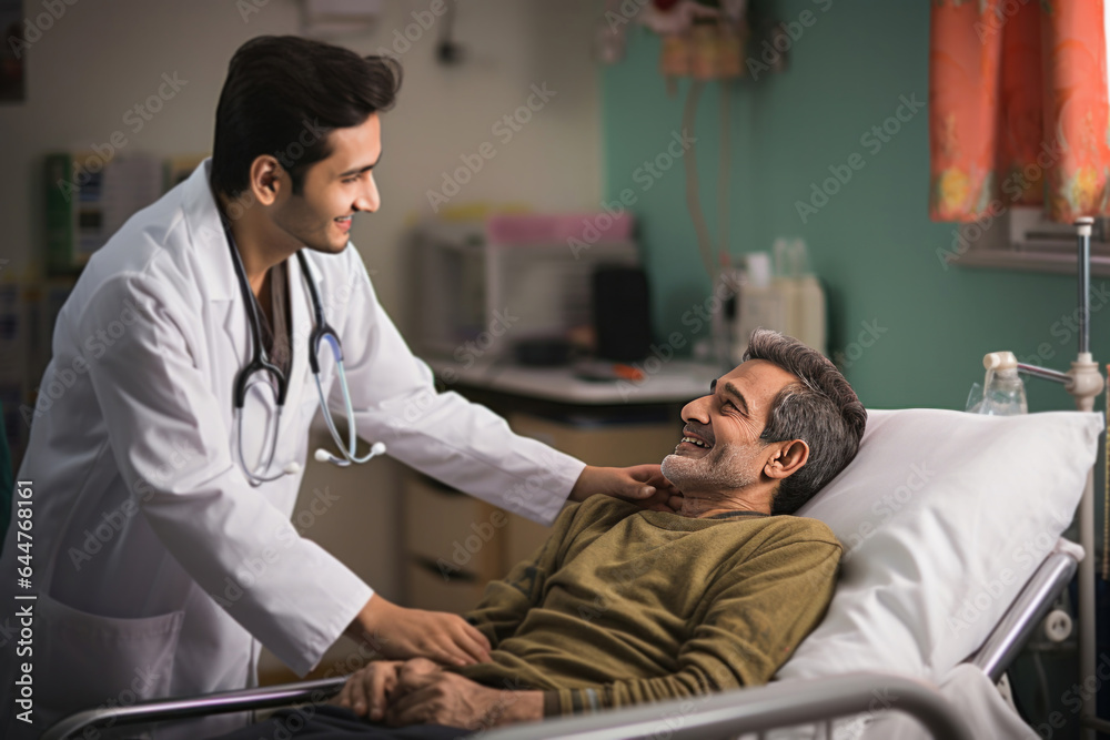 Indian doctor with patient in hospital or clinic Stock Photo | Adobe Stock