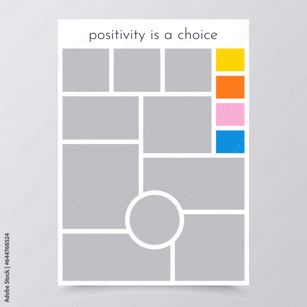 Moodboard layout. Collage template. Mood board background. Montage ...