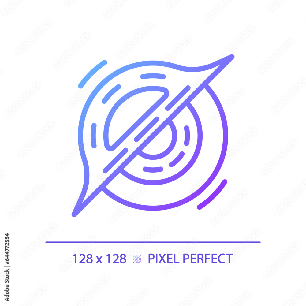 Black hole pixel perfect gradient linear vector icon. Gravity well ...