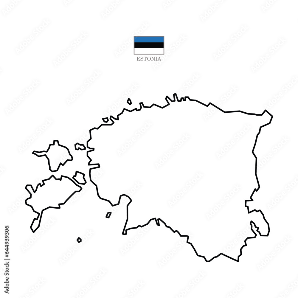 Simple Estonia map. Outline Estonia map isolated on white background ...