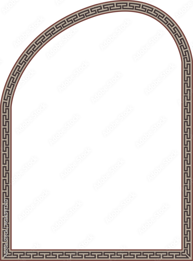 Round rampant arch rectangular frame architecture window door Greek ...