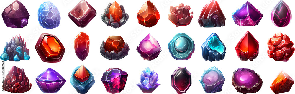 Collection of unique alien crystals and gems from foreign worlds ...