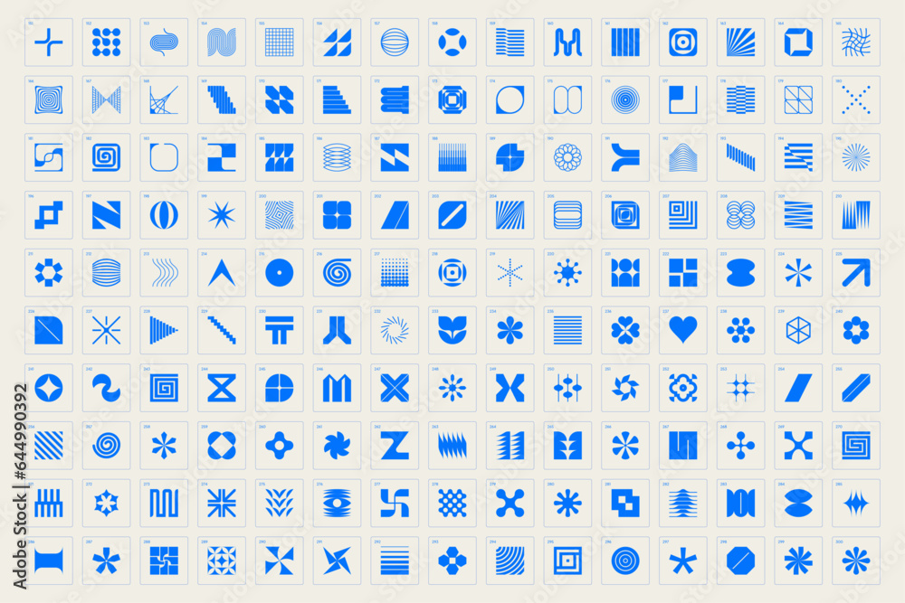 Collection of vector, modern, abstract and geometric shapes and symbols ...