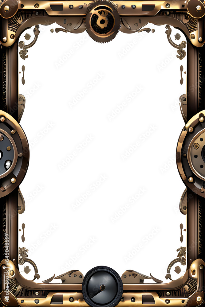 Ilustración de Stock Steam Punk Border Frame Transparent Background PNG ...