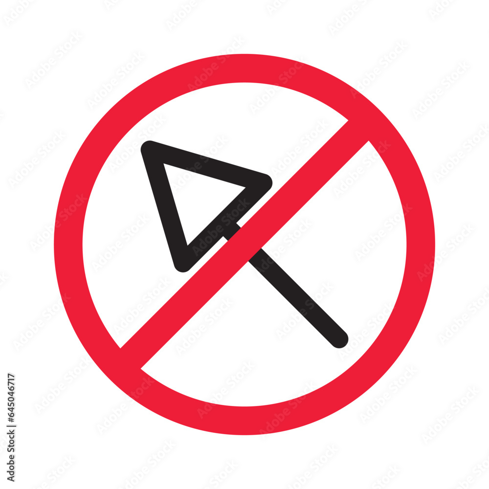 Forbidden cursor icon. Prohibited arrow vector icon. No cursor symbol ...