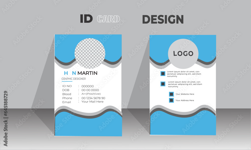 Vector de Stock ID Card Template | Office Id card | Employee Id card ...