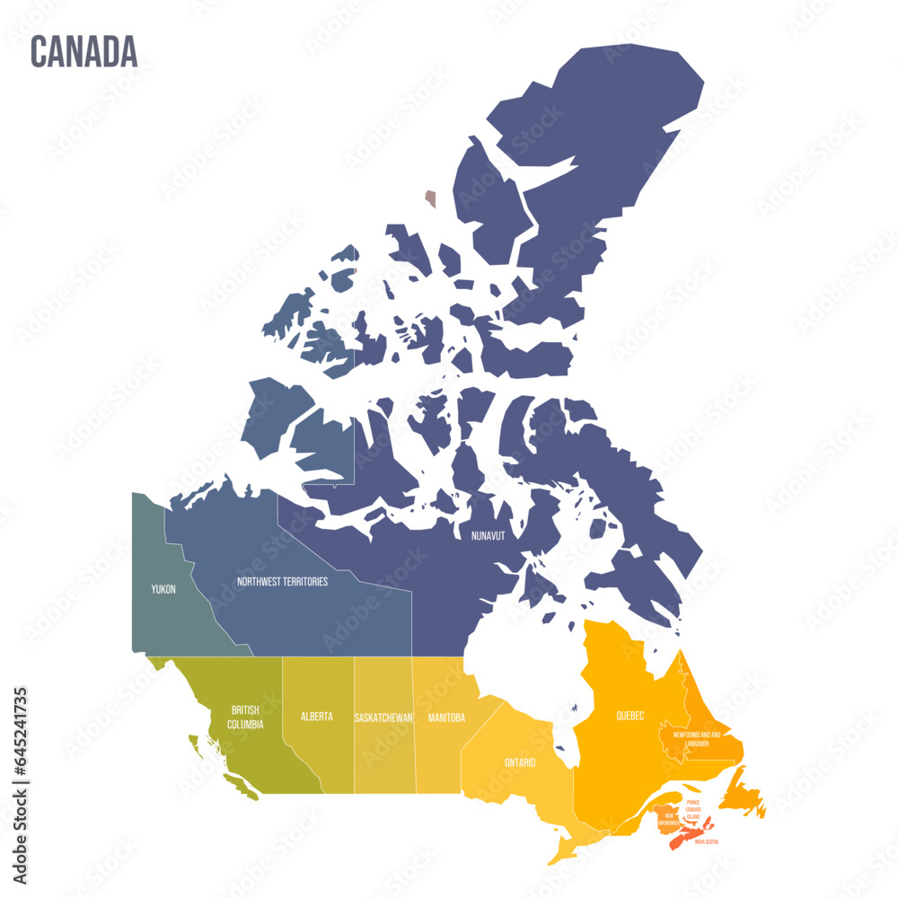 Canada political map of administrative divisions - provinces and ...