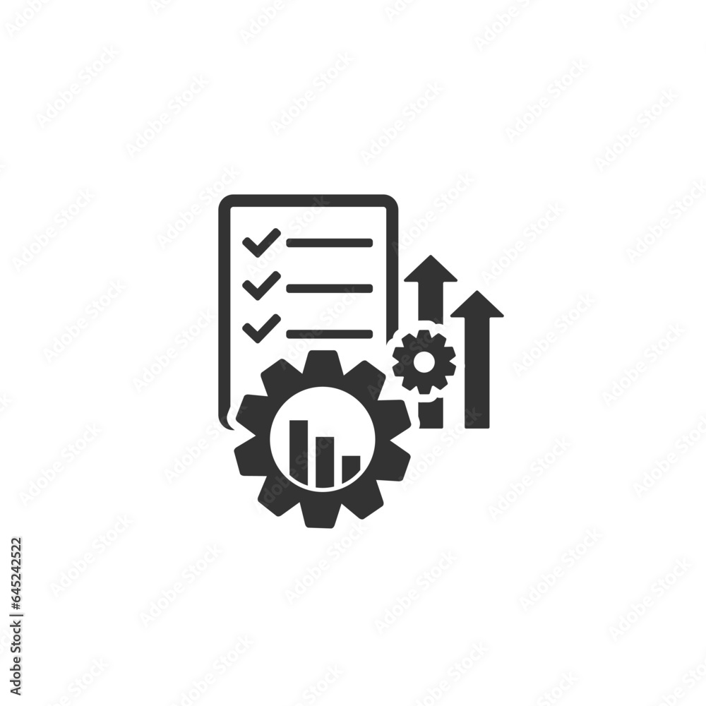 Automation or implement icon with thin line gear. concept of assessment ...