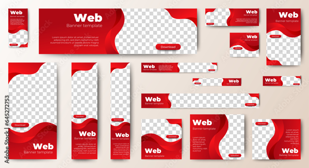Professional business web ad banner template with photo place. Modern ...