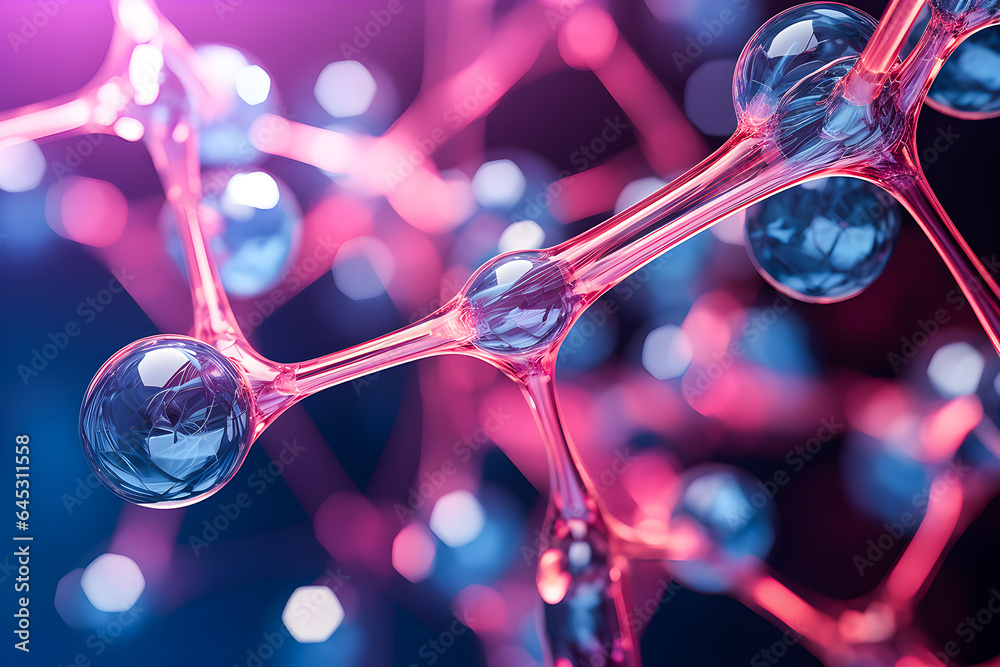 3d illustration of a transparent metaball with a huge number of parts ...