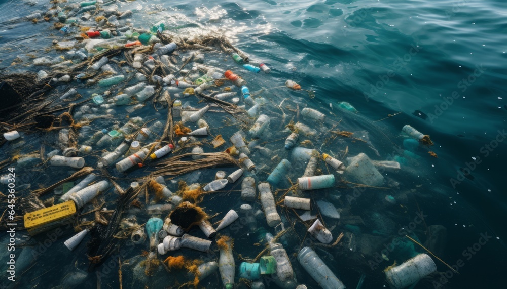 Ecological pollution of the oceans and seas with garbage waste and ...