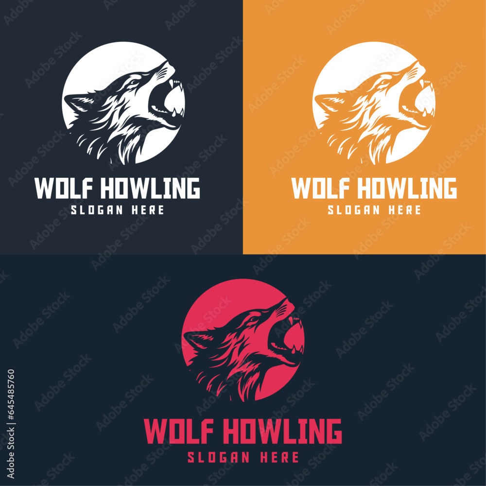 Basic Howling Wolf Logo Mascot. Innovative Wild Creatures Logo Template ...