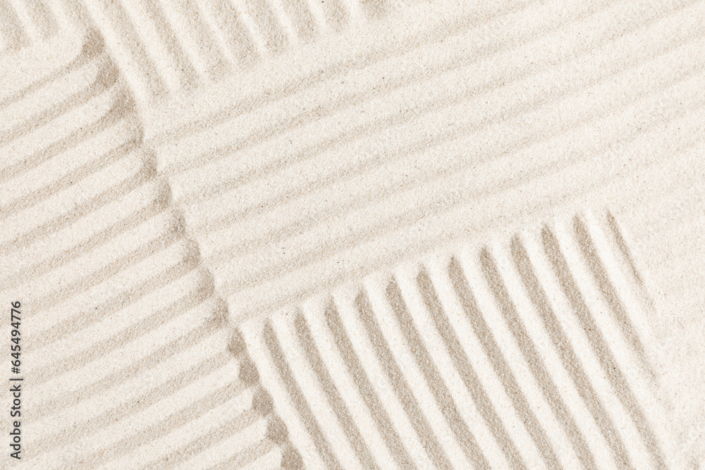 Sand pattern as background. Zen pattern in white sand. Beach sand ...