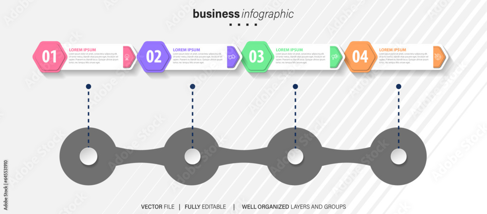 Set of infographic elements data visualization vector design template ...