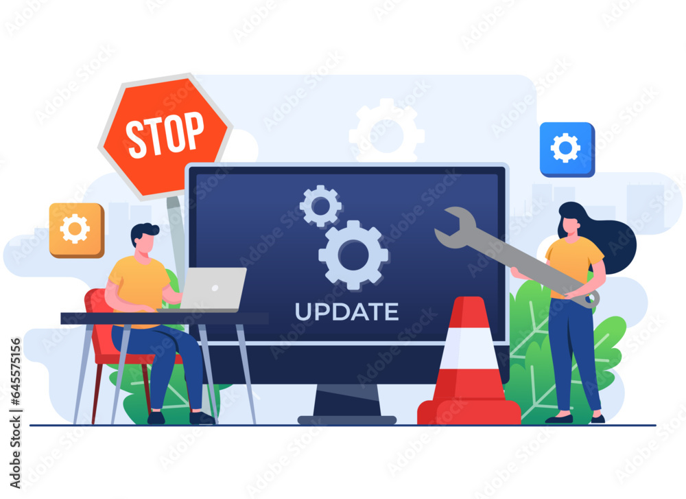 System maintenance, Error, Fixing trouble, Device updating, Software ...