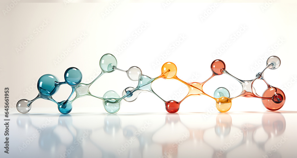 3D structural Chemical Formula and Model on a White Background ...