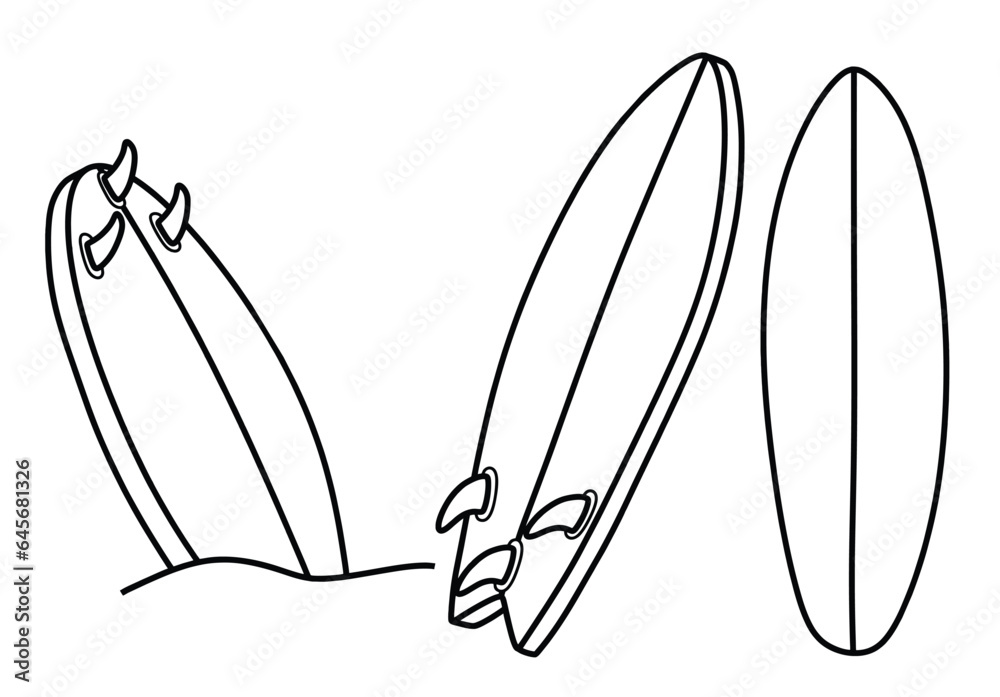 Hand drawn doodle of surfboard isolated on white background. vector ...