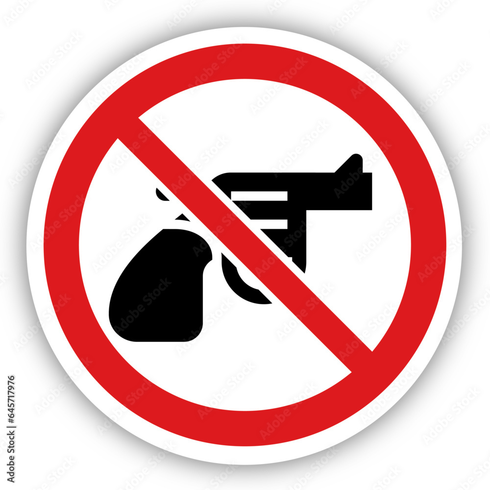 Panneau interdiction signalisation interdit rond rouge armes a feu ...
