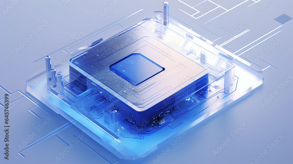 Future innovative digital Quantum Computer System network Micro Chip ...