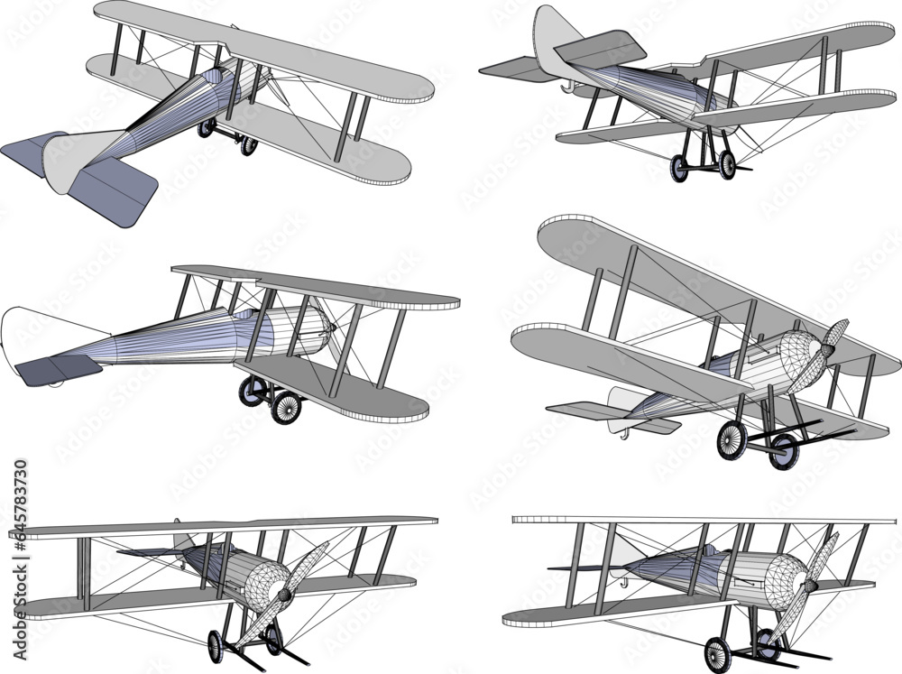 Vector sketch illustration of a simple airplane design for low flying ...
