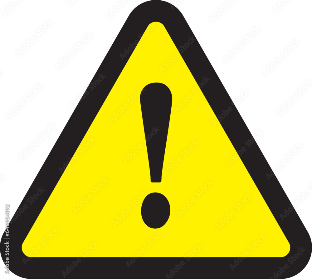 Danger Warning icon vector. Caution Warning Sign Sticker. Yellow ...