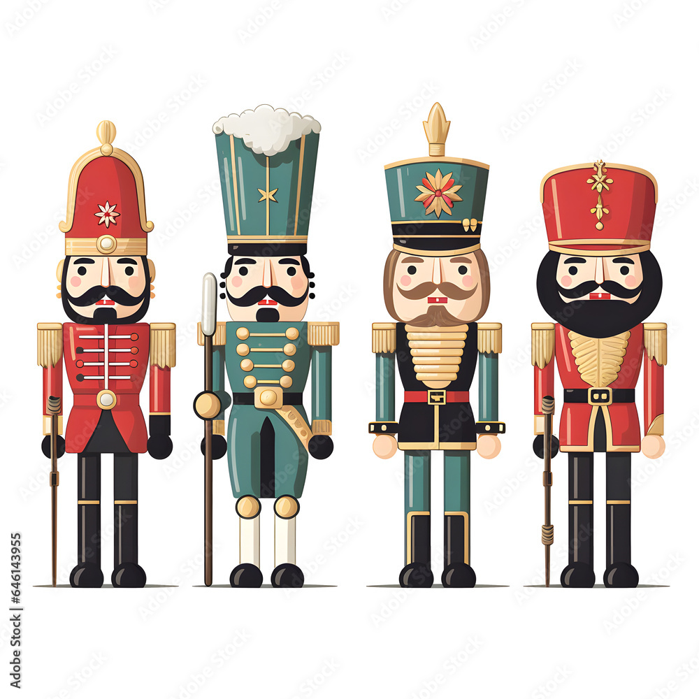 Cartoon clipart of nutcrackers standing tall, transparent background ...