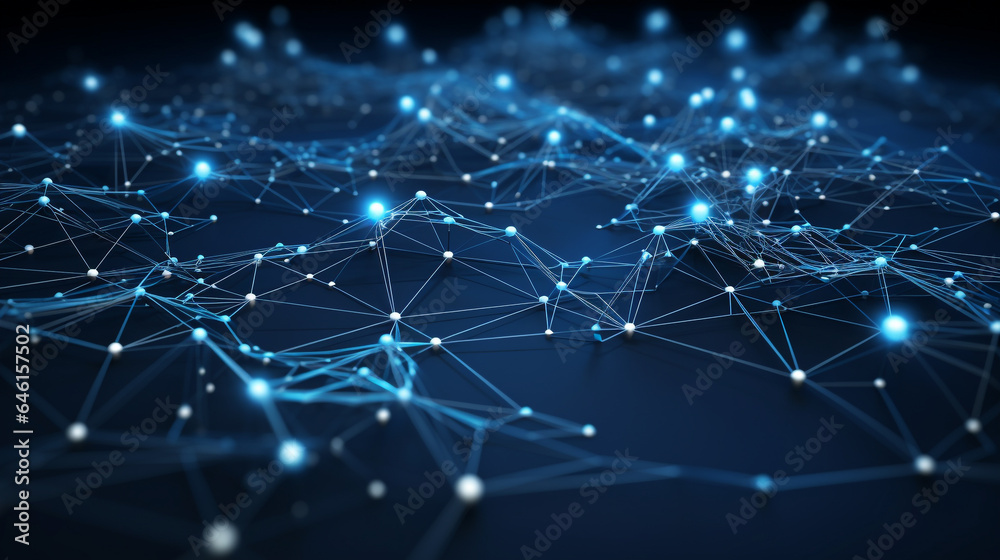AI-Driven Neural Network Visualization: Futuristic Blue Plexus in ...
