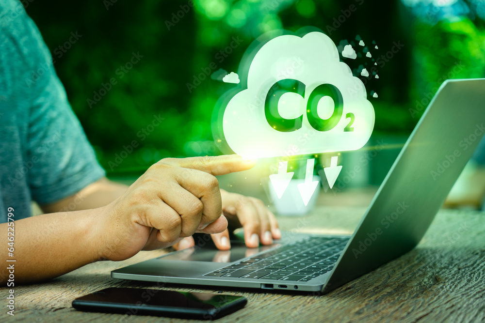 Reduce Co2 Emissions concepts, Global Warming, and Climate Change ...